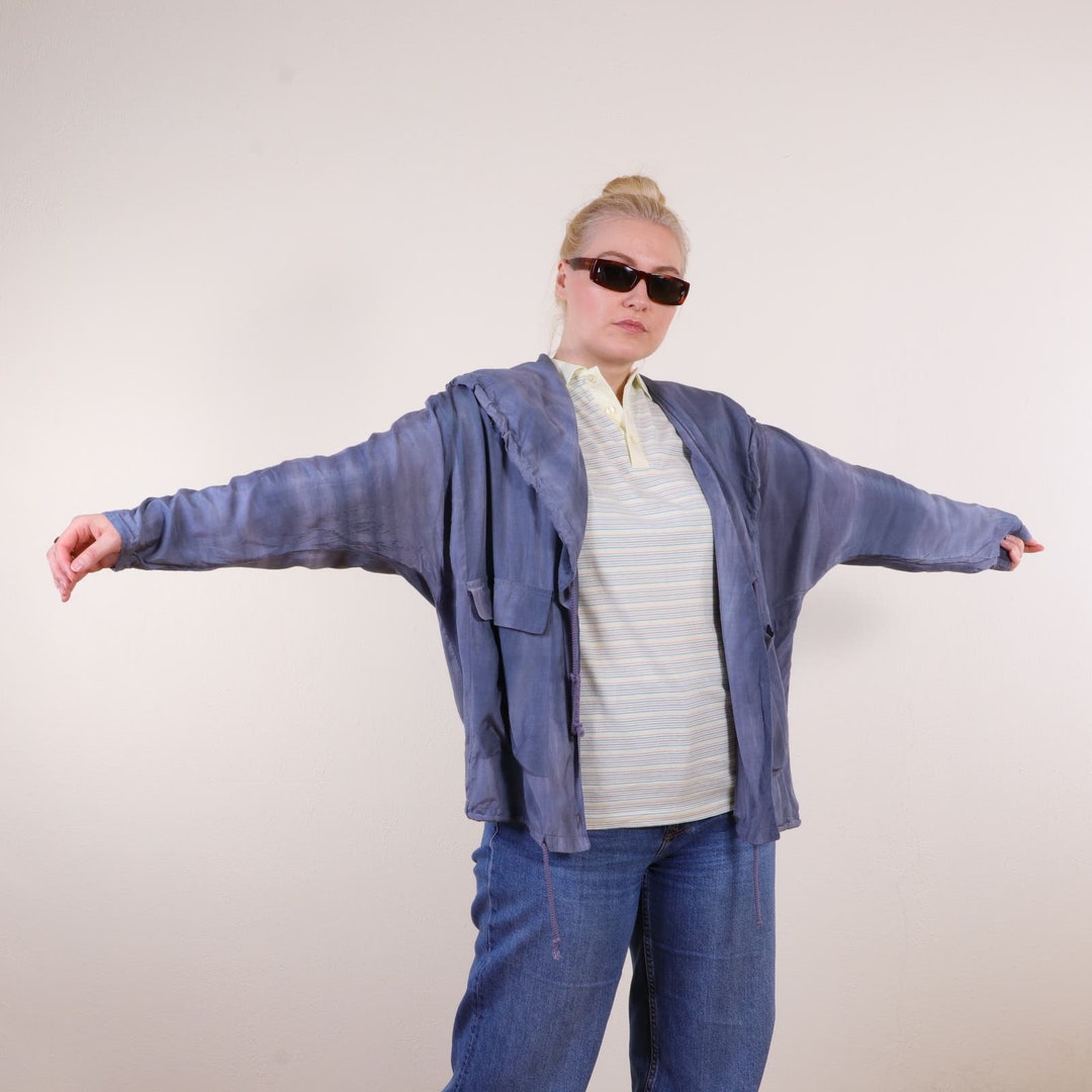 Vintage 80s Lagenlook Flowy Oversized Short Lightweight Jacket M in ...