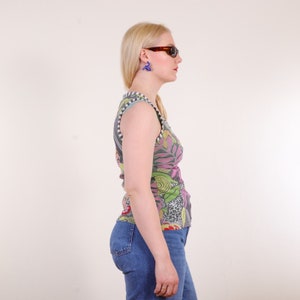 Vintage Y2K Taifun Sheer Floral micro mesh Rave Tank Top M - Etsy 日本