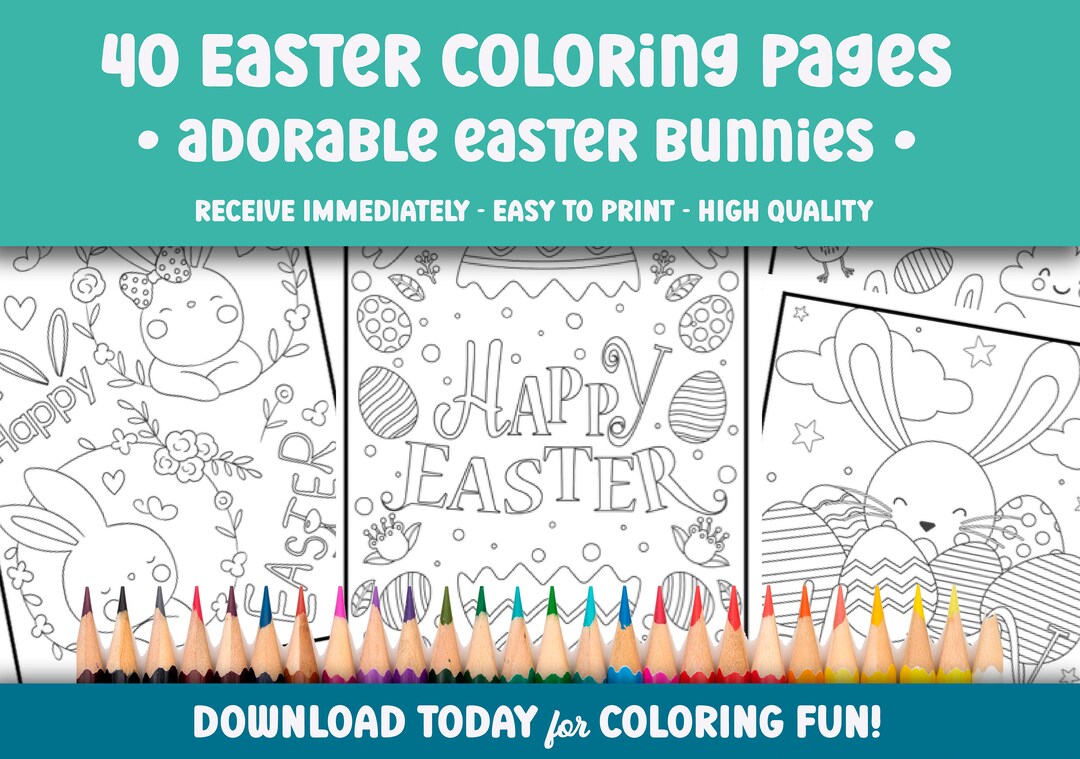 40 Easter Coloring Pages | Homeschool Easter Bunny Coloring Sheets ...