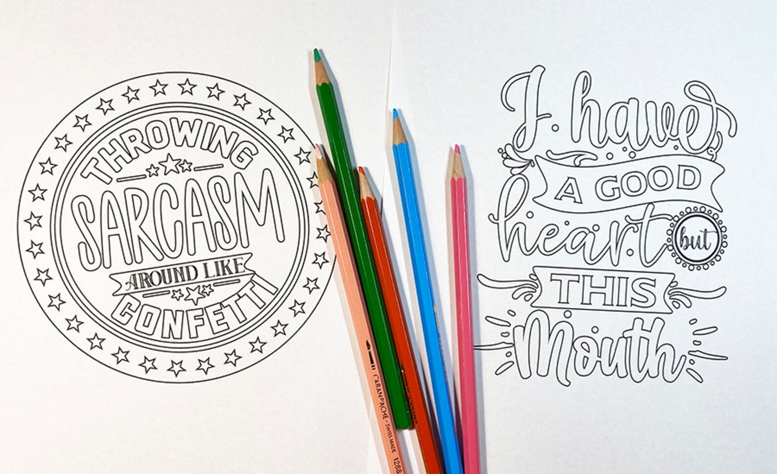 14 Sarcastic Coloring Pages | 14 Printable Adult Fun, Stress-free Humor ...