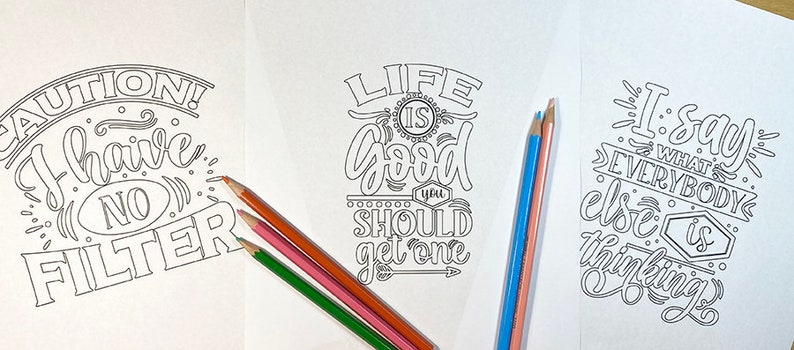 14 Sarcastic Coloring Pages | 14 Printable Adult Fun, Stress-free Humor ...