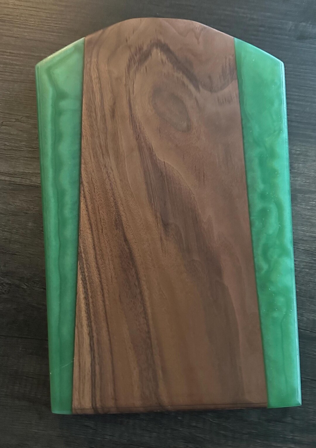 Emerald Green Resin & Walnut Charcuterie Board Unique Serving Board ...
