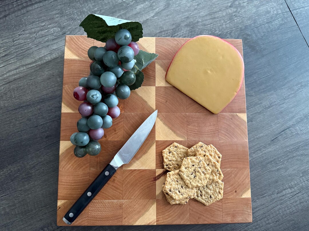 Handmade End Grain Cutting Board – Cherry Charcuterie and Cheese Board ...