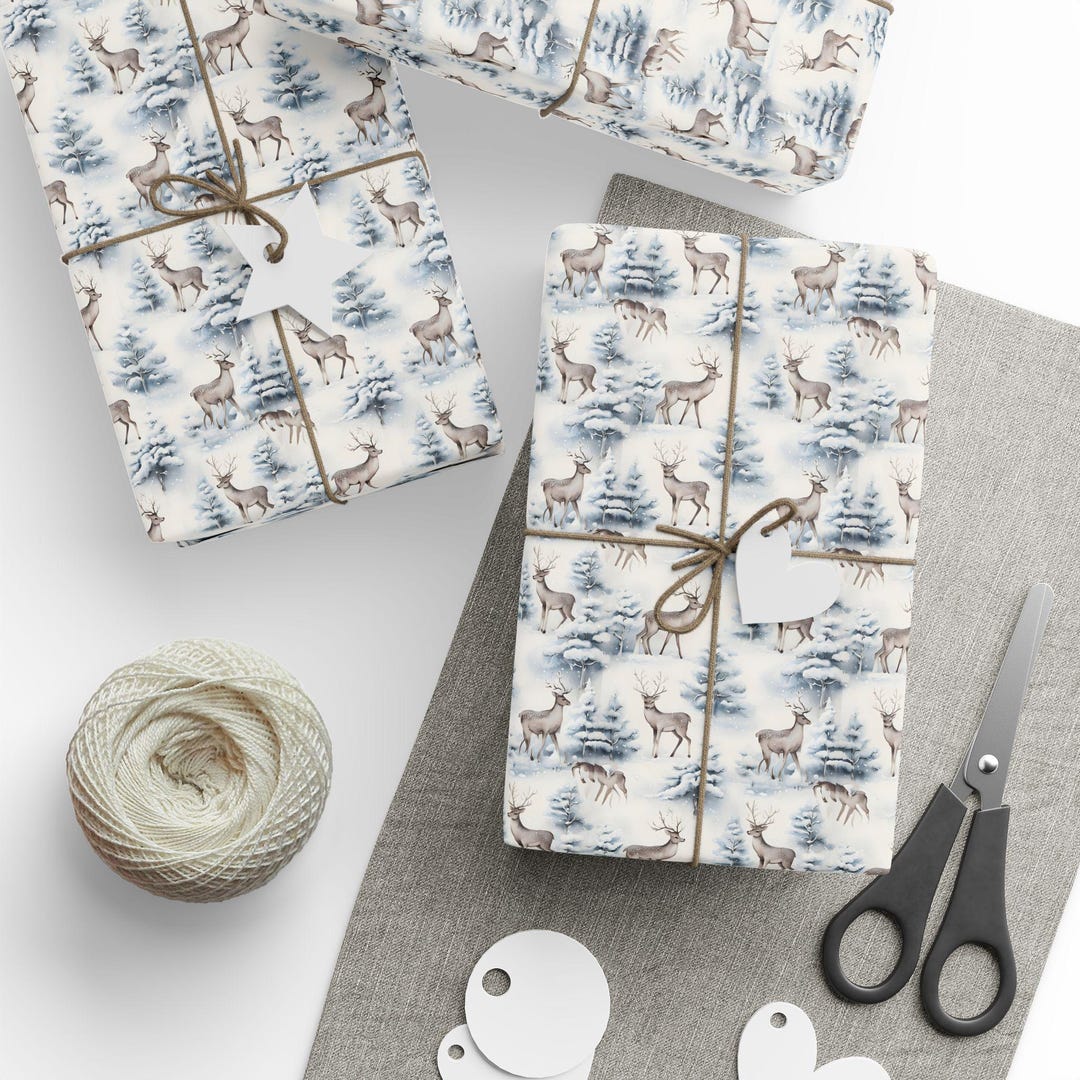 Christmas Wrapping Paper Winter, Vintage Wrapping Paper, Winter ...