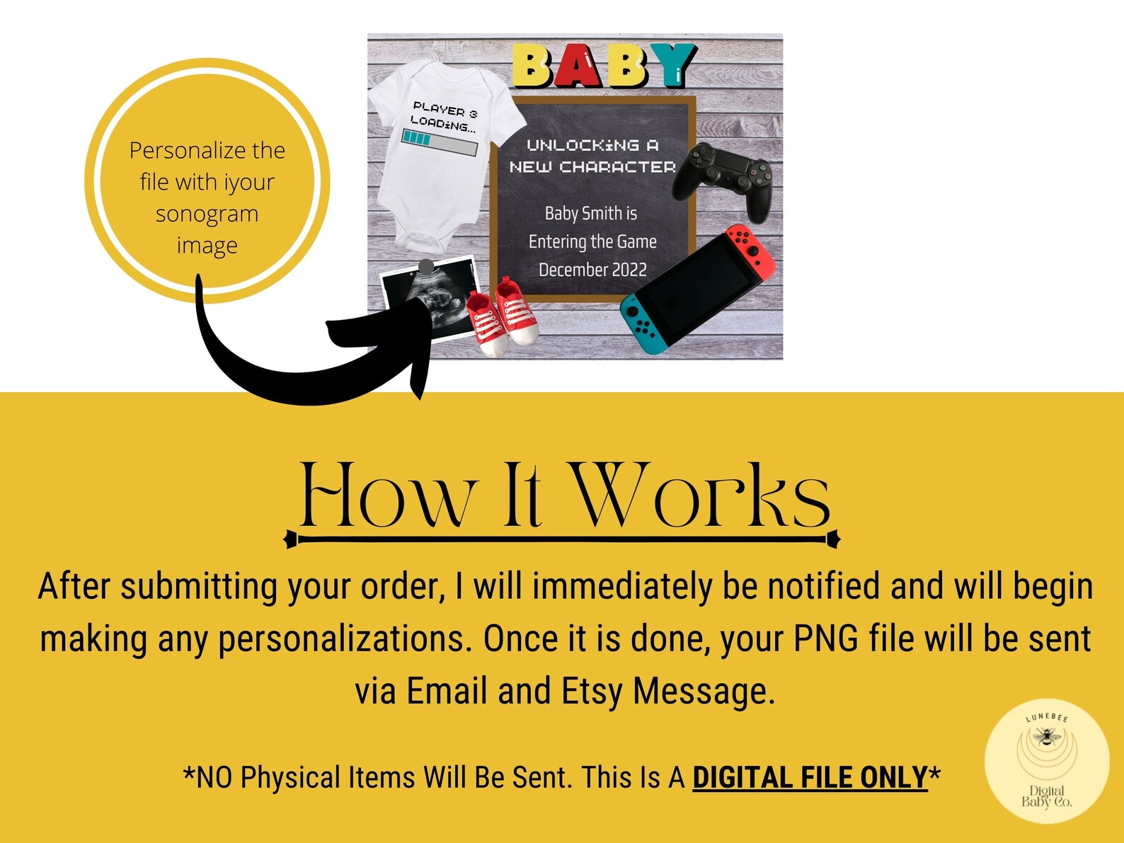 Pregnancy Announcement Mockup| Baby Announcement | Video Game Pregnancy ...