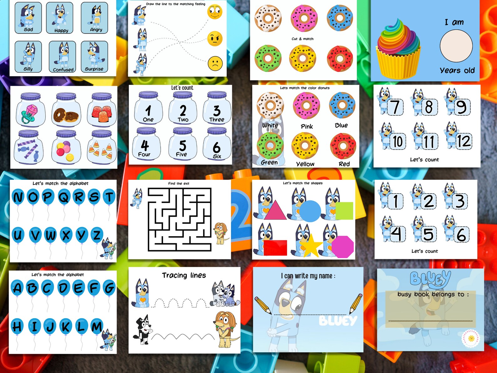 Bluey Busy Book, Printable Toddler - Etsy Canada