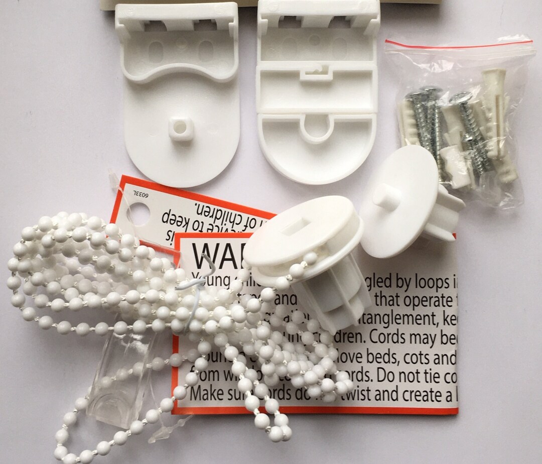 Universal Roller Blind Repair Kit, With White Beaded Chain and Safety ...