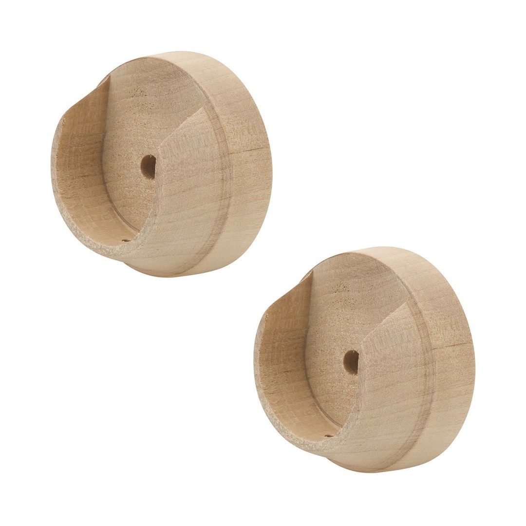 Unfinished Curtain Pole Recess Brackets, Ready to Paint, Stain or ...
