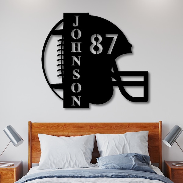 Metal Football Helmet Wall Decor - Etsy
