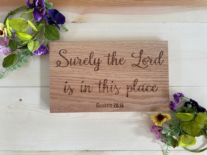 Farmhouse Bible Verse Sign surely the Lord is in This Place Rustic ...