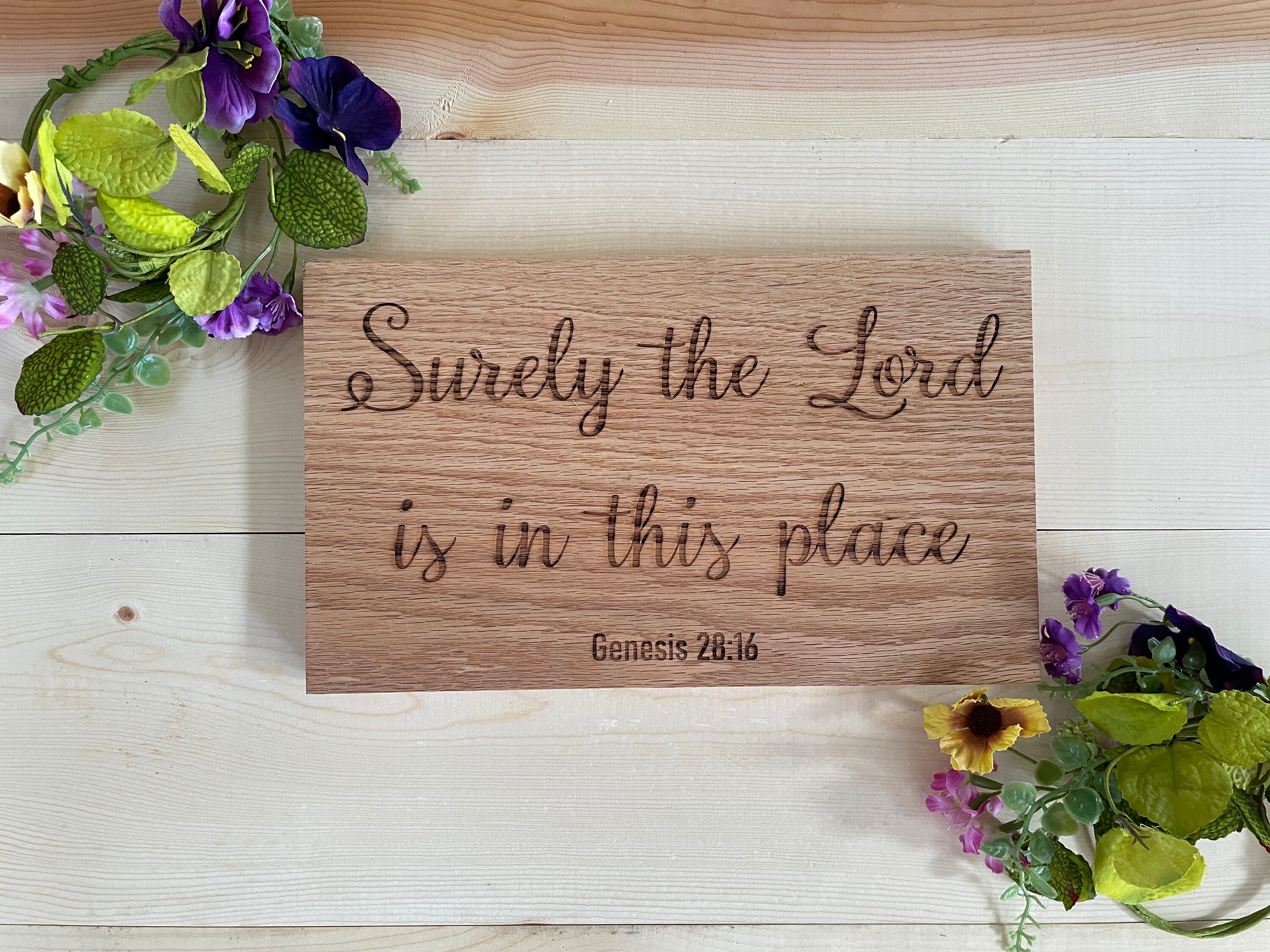 Farmhouse Bible Verse Sign surely the Lord is in This Place Rustic ...