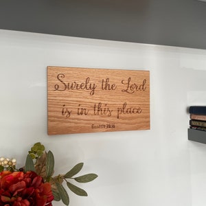 Farmhouse Bible Verse Sign surely the Lord is in This Place Rustic ...