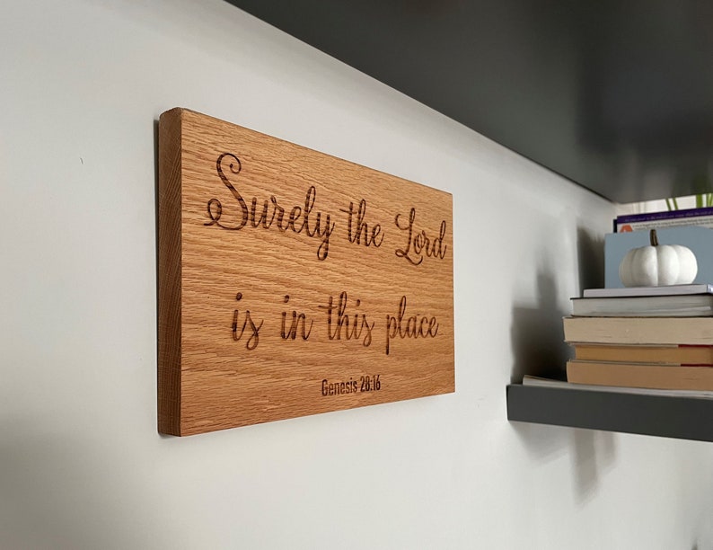 Farmhouse Bible Verse Sign surely the Lord is in This Place Rustic ...