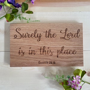 Farmhouse Bible Verse Sign surely the Lord is in This Place Rustic ...