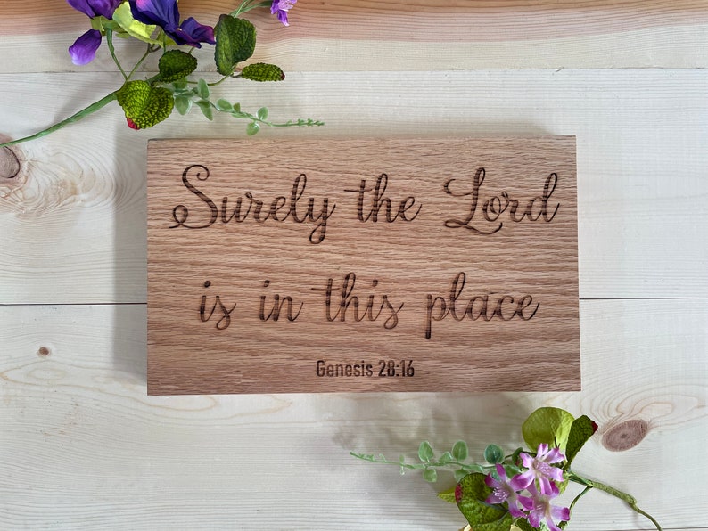 Farmhouse Bible Verse Sign surely the Lord is in This Place Rustic ...