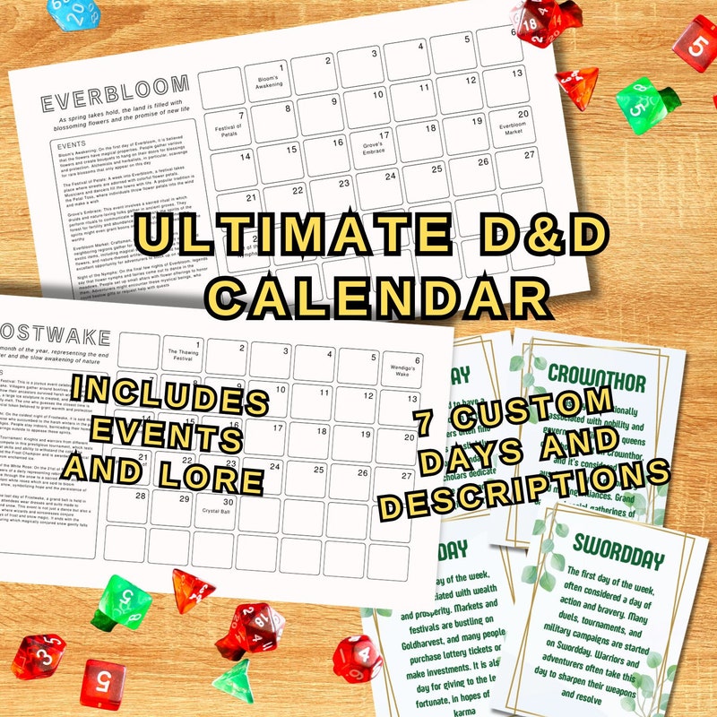 Daily Dnd Calendar - Etsy