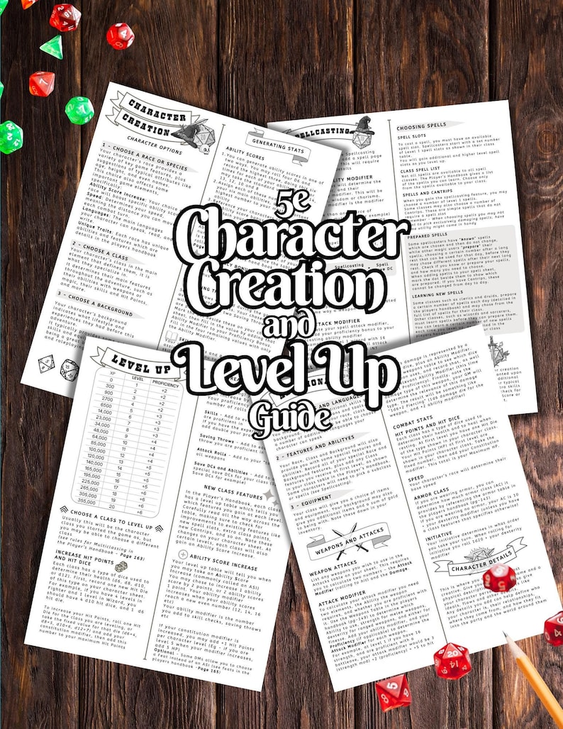 Dnd 5e Character Creation & Level up Guide: Designed for Beginners and New Players, Dungeons and ...
