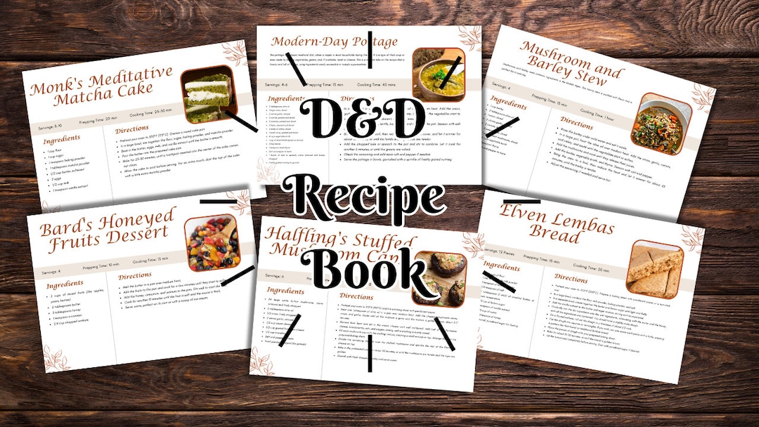 D&d-inspired Medieval Recipes - Digital PDF Recipe Cards/cook Book - Etsy