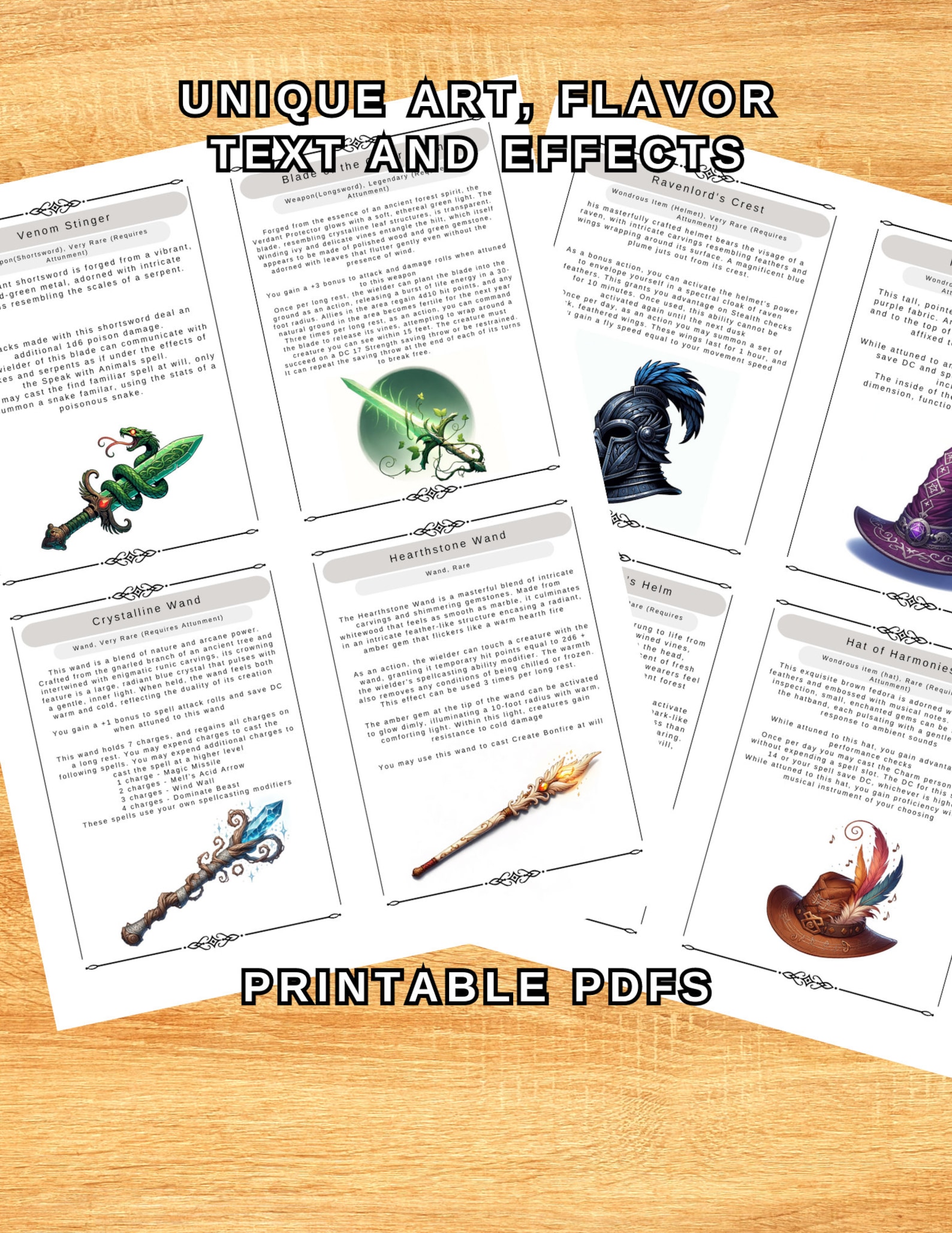 100 Magic Item Cards for D&D 5e: Original Art (printable PDF) - Etsy