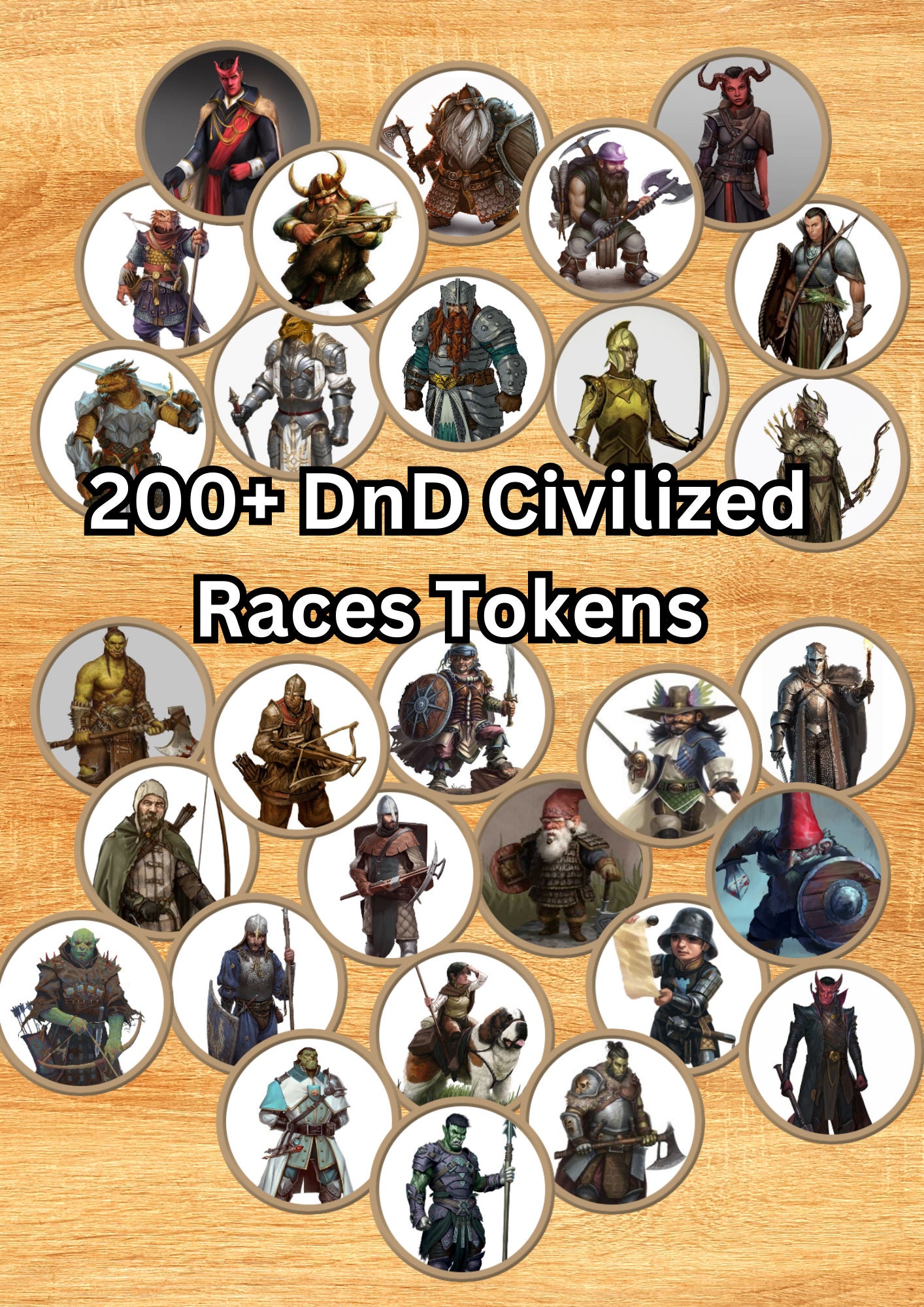 Dnd Tokens Civilized Races Pack 200 High-quality Printable - Etsy UK