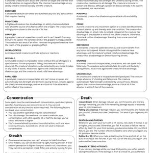 Ultimate DM Screen Inserts for Dnd 5e 2014 - 4 Letter Sized 8.5x11 ...