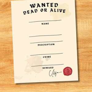 D&D Poster Template Pack: Bounty, Quest, Wanted (form Fillable PDF) - Etsy