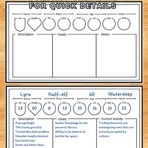 D&D NPC Tracker Sheets - Organize and Master Your Game - Digital ...