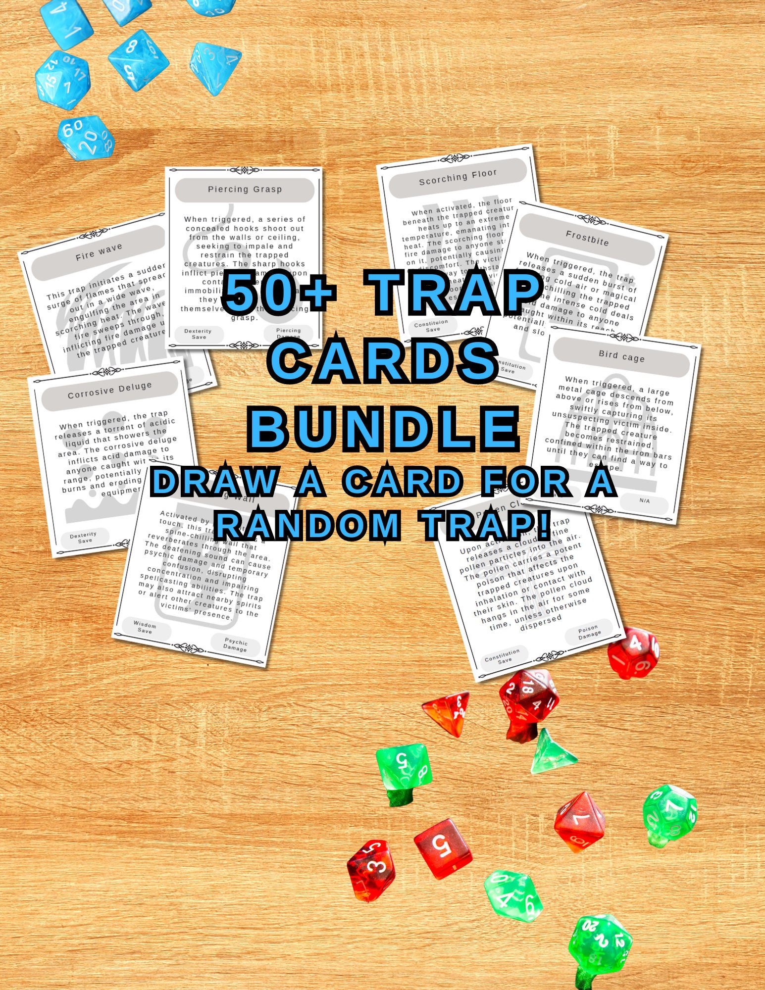 D&D Bundle: 50 Premium Printable Trap Cards for Dungeons and - Etsy UK