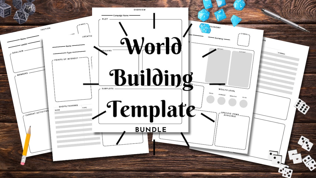 RPG Worldbuilding Bundle - 12 Unique Templates - Dungeons and Dragons ...