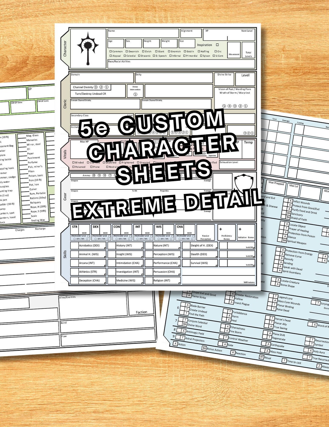 Ultimate Custom Character Sheets PDF - Dnd 5e | All 12 Classes ...