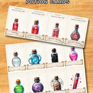 D&D Condition and Potion Cards Printable Bundle: Complete Set of 15 5e ...