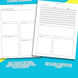 RPG Worldbuilding Bundle - 12 Unique Templates - Dungeons and Dragons ...