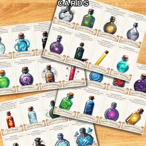 D&D Condition and Potion Cards Printable Bundle: Complete Set of 15 5e ...