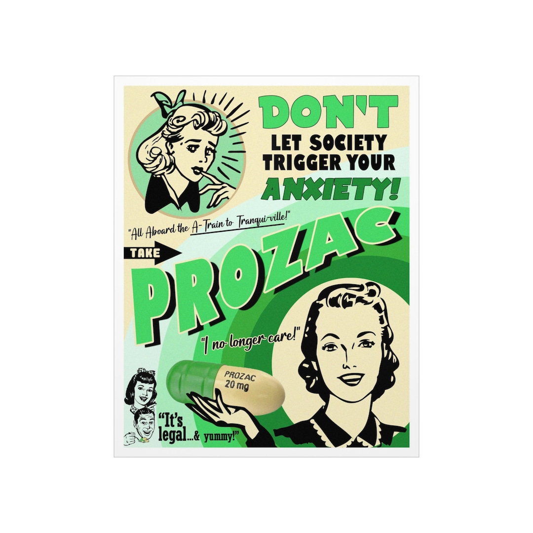 Retro Drug Poster Print Prozac Custom Vintage Doctor - Etsy
