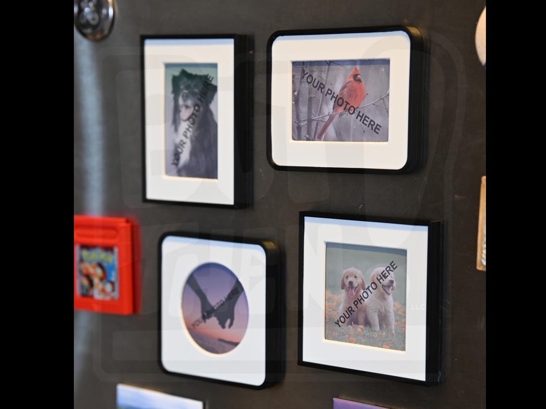 Set of 4 Magnetic Modern Frame With Custom Photo Included - Frame With ...