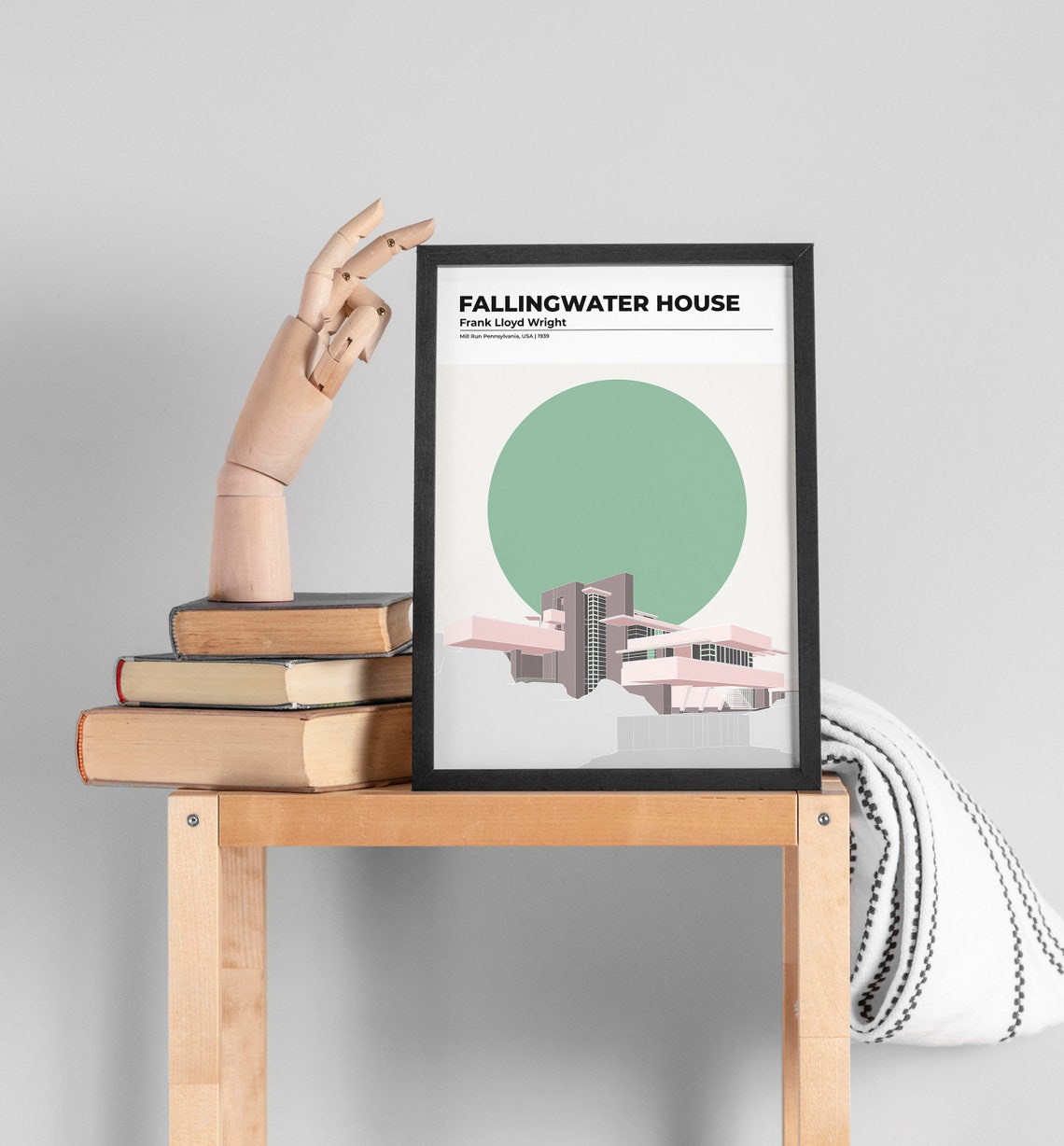 Architecture Poster Fallingwater House Frank Lloyd Wright - Etsy