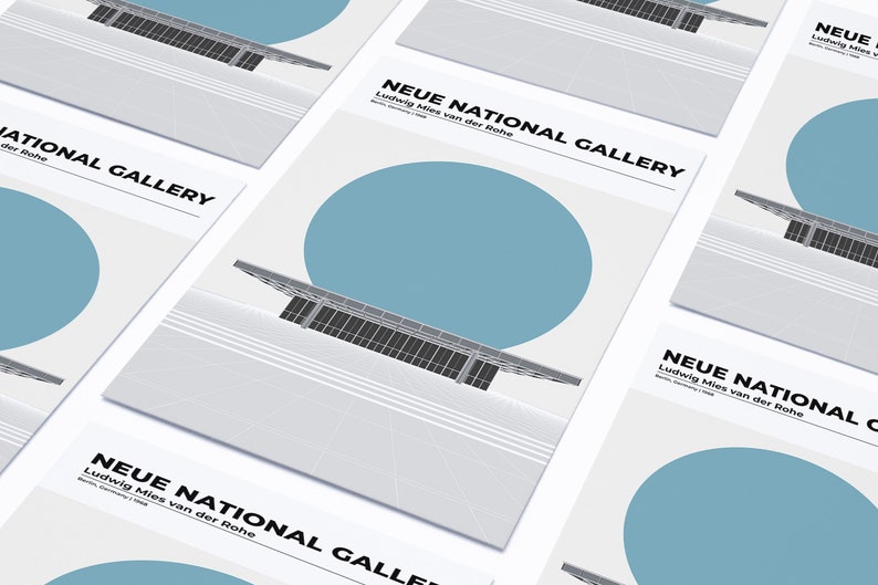 Architecture Poster | Neue National Gallery Mies Van Der Rohe ...