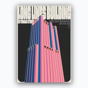 Architecture Poster, Long Lines Building , Architecture Print, Wall Art ...