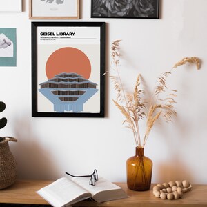 Architecture Poster | Geisel Library San Diego | Architecture Print ...
