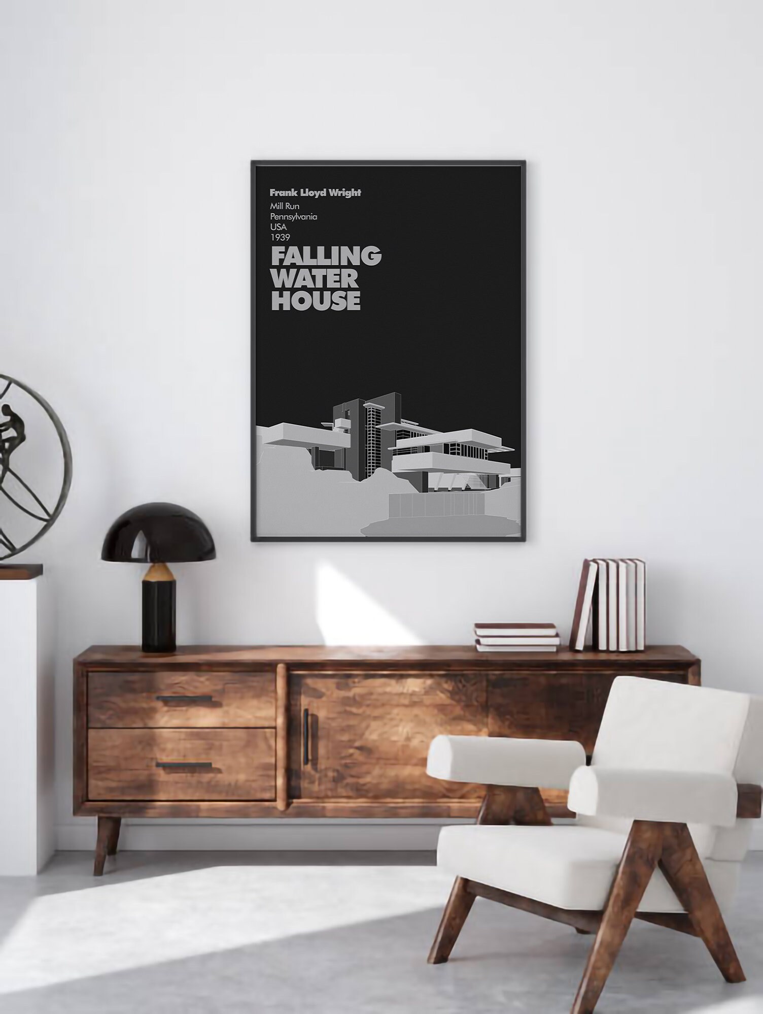 Architecture Print Fallingwater House Frank Lloyd Wright Architecture ...