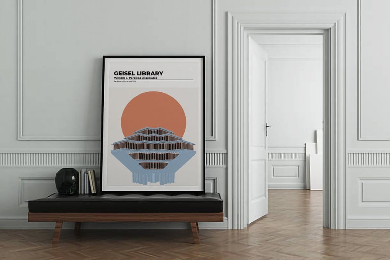 Architecture Poster Geisel Library San Diego Architecture Print Wall ...