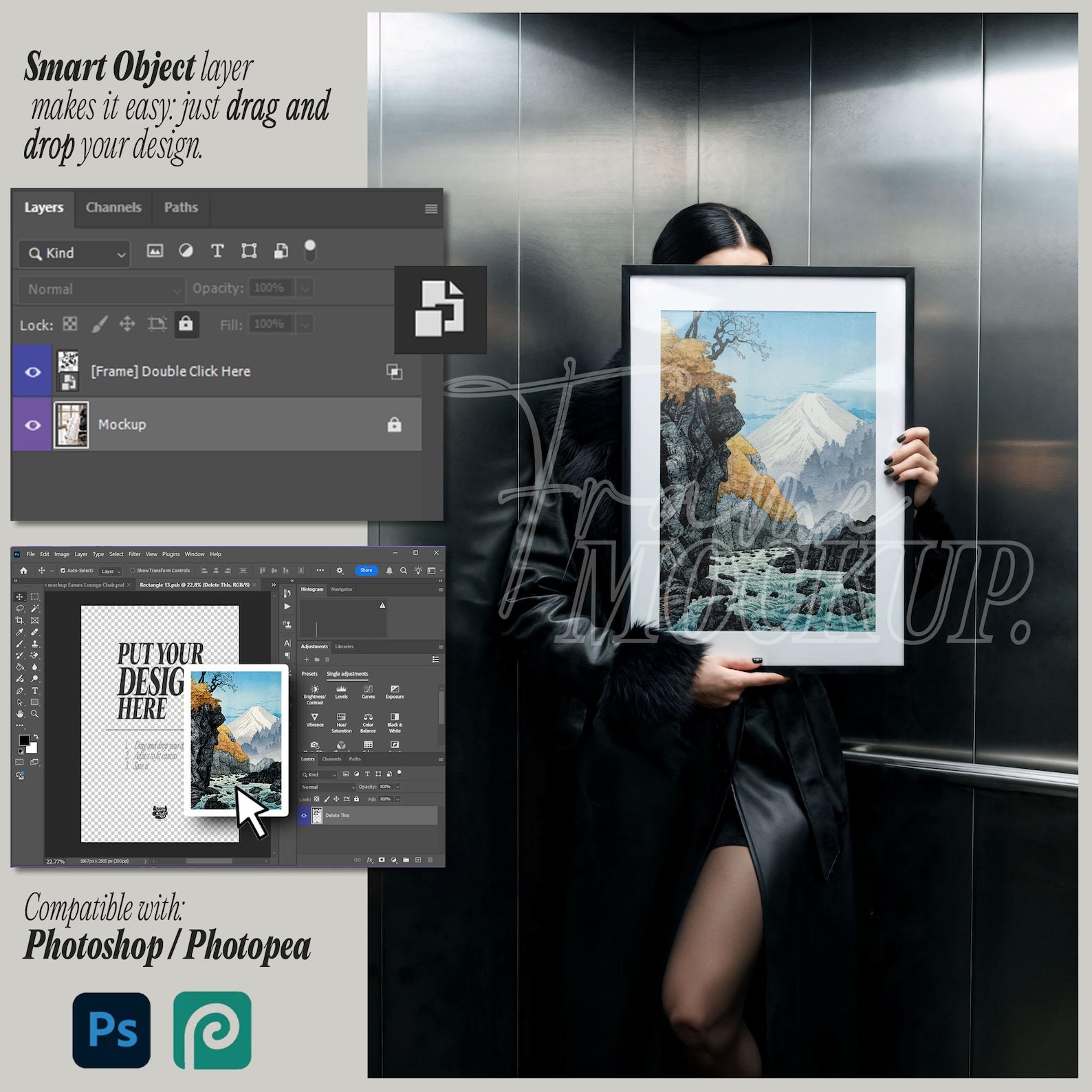 A1 Frame Photoshop Mockup Template for Wall Art and Prints, Mockup ...