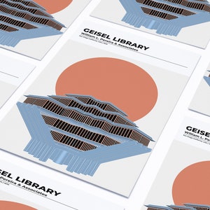 Architecture Poster | Geisel Library San Diego | Architecture Print ...