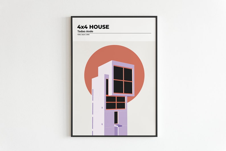 Architecture Poster Tadao Ando 4x4 House Architecture - Etsy