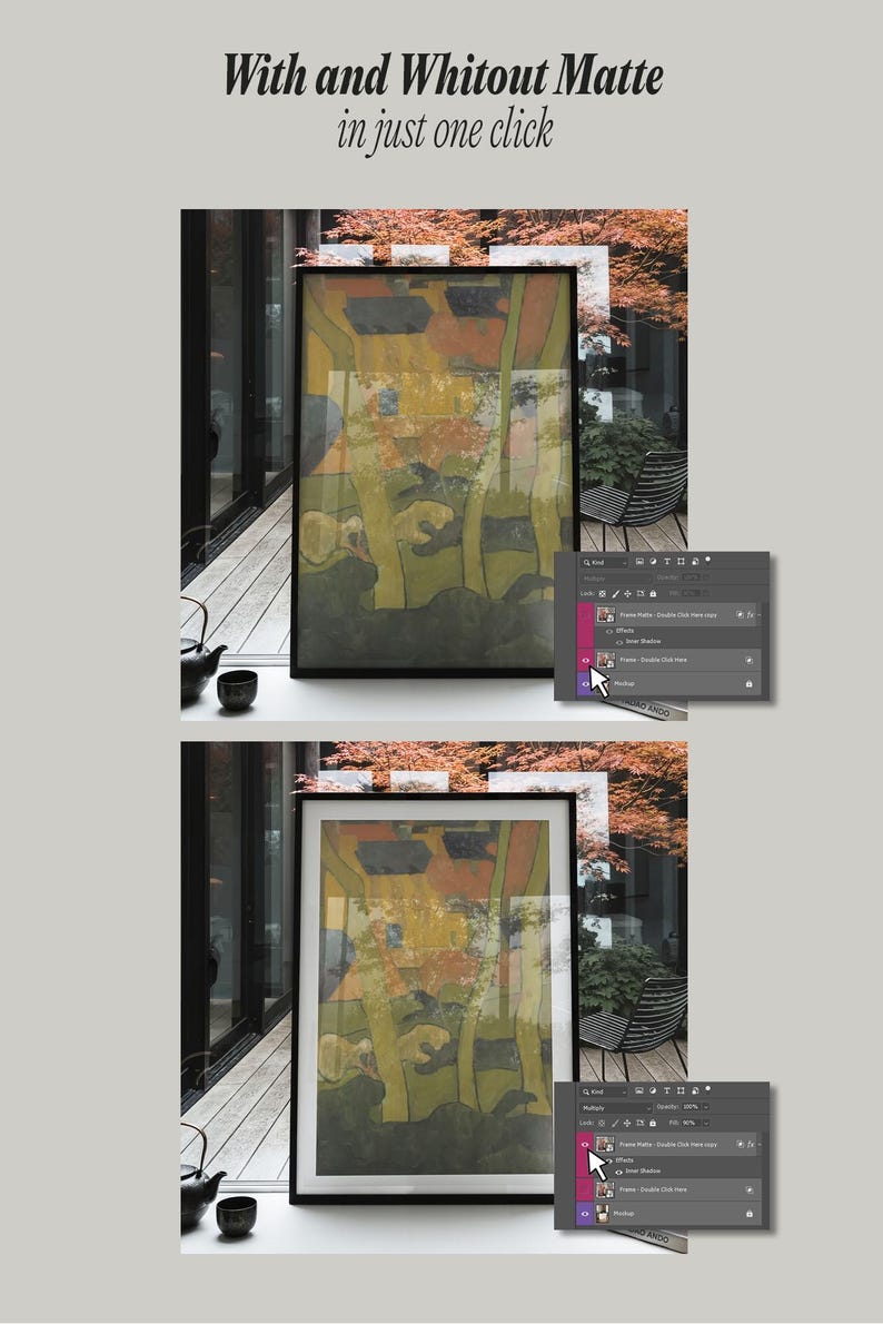 A1 Poster Mockup, Vertical Frame Mockup, Japanese Autumn Window, Modern ...