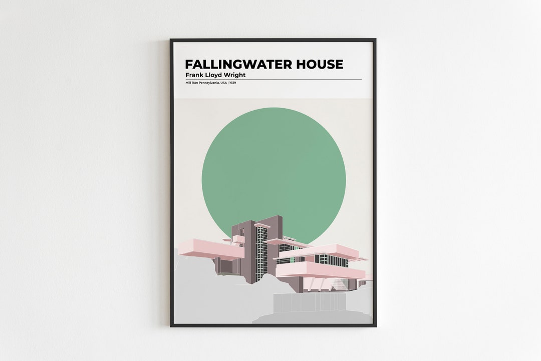 Architecture Poster Fallingwater House Frank Lloyd Wright Architecture ...