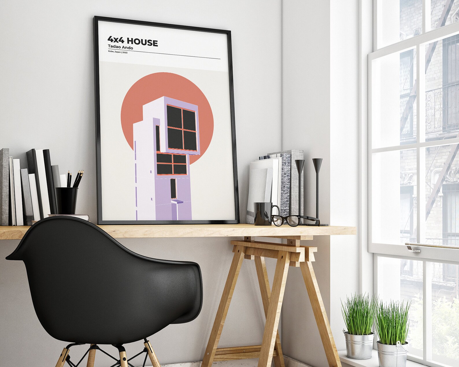 Architecture Poster Tadao Ando 4x4 House Architecture - Etsy