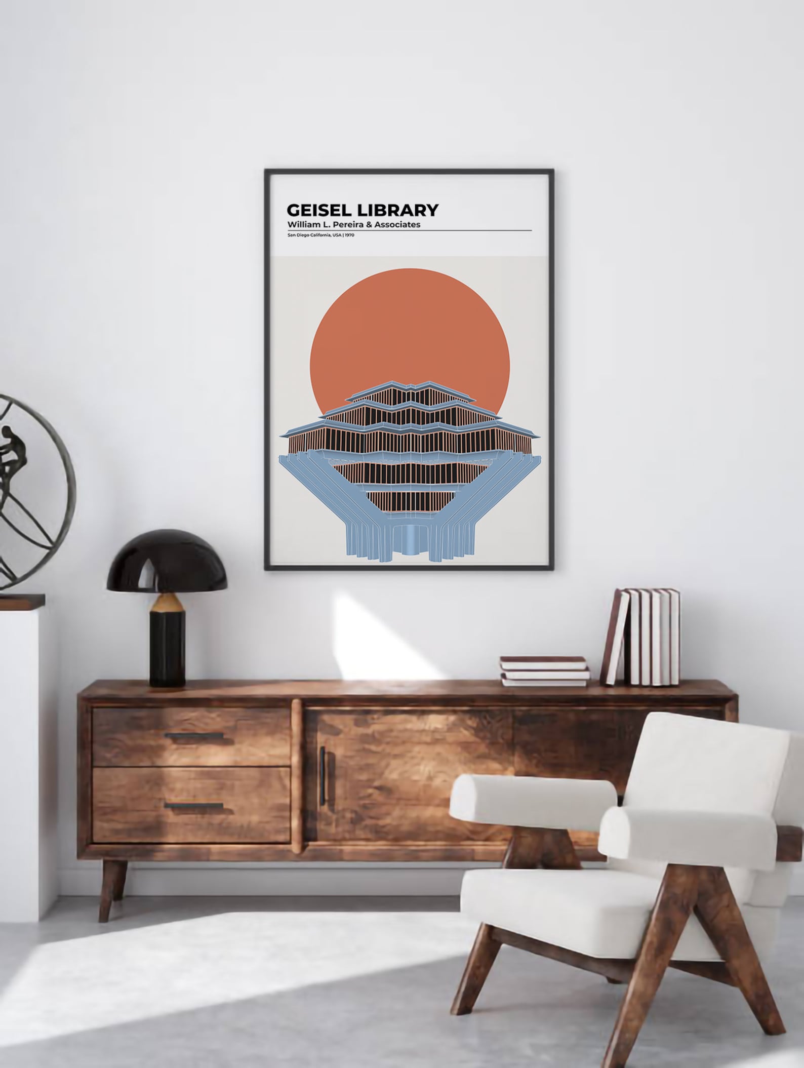 Architecture Poster Geisel Library San Diego Architecture Print Wall ...