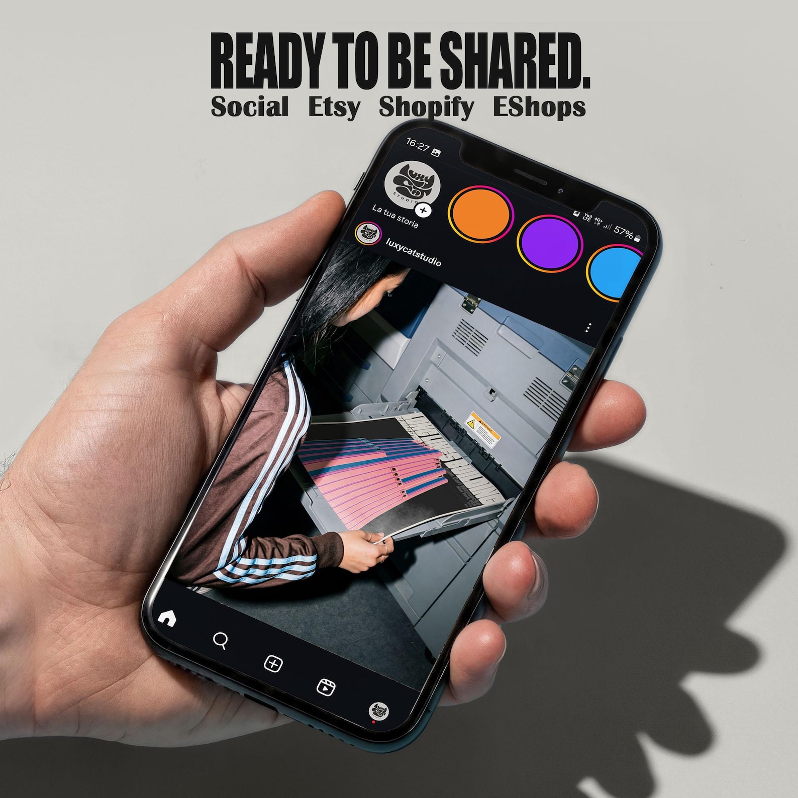 Printer Poster Mockup With Person, PSD Smart Object Social Media ...