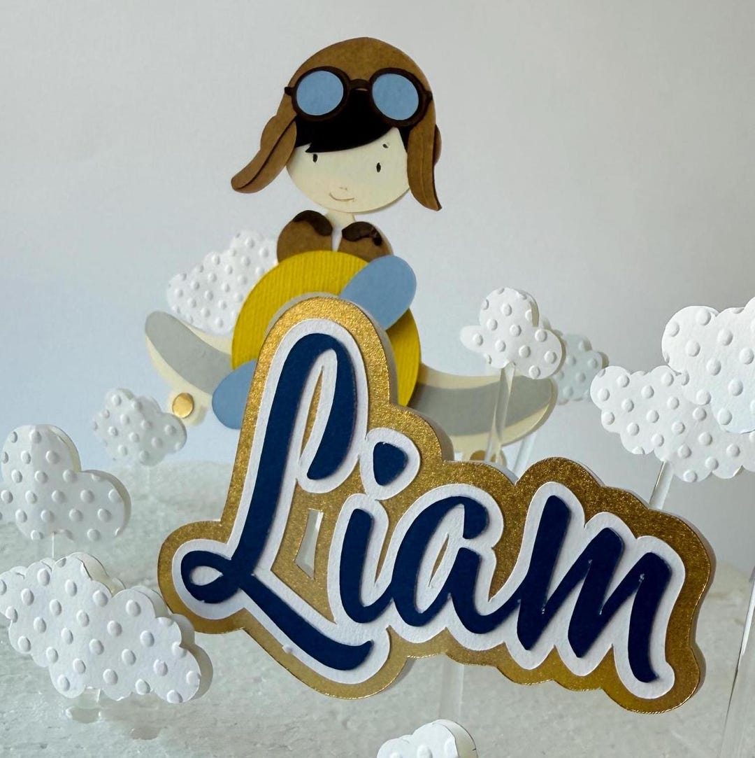 Baby Pilot Cake Topper • Custom Airplane Theme Party • Birthday Party ...